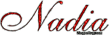 Nadia Red Glitter Name Glitter Graphic, Greeting, Comment, Meme or GIF