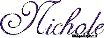 Nichole Purple Glitter Name Glitter Graphic, Greeting, Comment, Meme or GIF