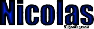 Nicolas Blue Glitter Name Glitter Graphic, Greeting, Comment, Meme or GIF