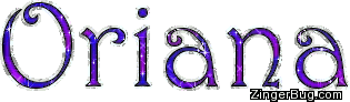 Oriana Purple Glitter Name Glitter Graphic, Greeting, Comment, Meme or GIF