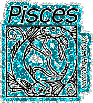 Pisces Light Blue Glitter Graphic Glitter Graphic, Greeting, Comment ...