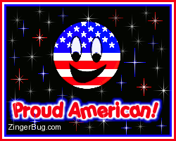 Proud American Smile Glitter Graphic, Greeting, Comment, Meme or GIF
