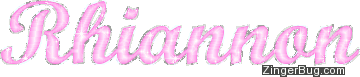 Rhiannon Pink Glitter Name Glitter Graphic, Greeting, Comment, Meme or GIF