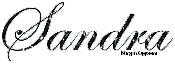 Sandra Black Cursive Glitter Name Glitter Graphic, Greeting, Comment ...