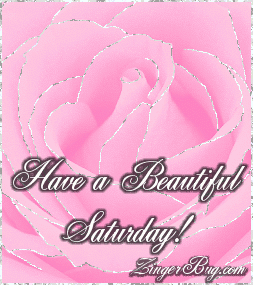 Happy Saturday Pink Glittered Rose Glitter Graphic, Greeting, Comment ...
