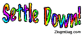 Settle Down Rainbow Wiggle Glitter Text Glitter Graphic, Greeting ...