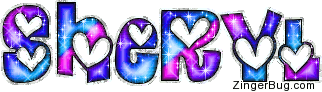 Sheryl Pink And Blue Glitter Name Glitter Graphic, Greeting, Comment ...