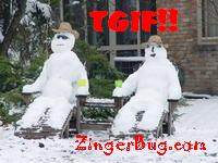 TGIF Snowmen Glitter Graphic, Greeting, Comment, Meme or GIF