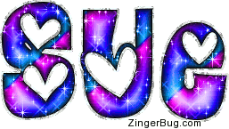 Sue Pink And Blue Glitter Name Glitter Graphic, Greeting, Comment, Meme ...