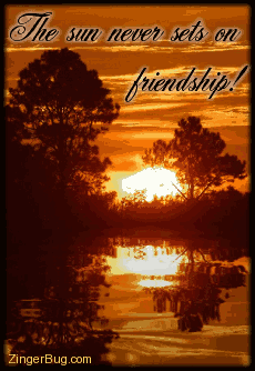 The Sun Never Sets On Friendship Reflecting Sunset Glitter Graphic ...