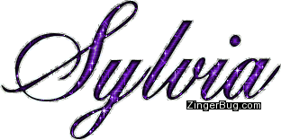 Sylvia Purple Glitter Name Glitter Graphic, Greeting, Comment, Meme or GIF