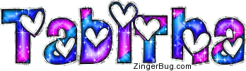 Tabitha Pink And Blue Glitter Name Glitter Graphic, Greeting, Comment ...