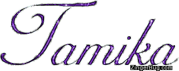 Tamika Purple Glitter Name Glitter Graphic, Greeting, Comment, Meme or GIF