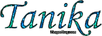 Tanika Blue Green Glitter Name Glitter Graphic, Greeting, Comment, Meme ...