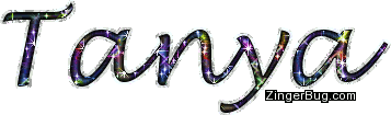 Tanya Multi Colored Glitter Name Glitter Graphic, Greeting, Comment ...
