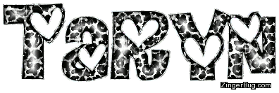 Taryn Leopard Print Glitter Name Glitter Graphic, Greeting, Comment ...