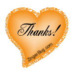 Thanks Gold Heart Glitter Graphic, Greeting, Comment, Meme or GIF