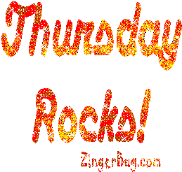 Thursday Rocks Orange Glitter Glitter Graphic, Greeting, Comment, Meme ...