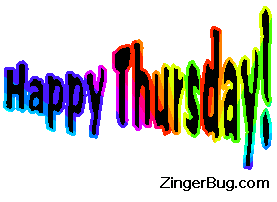 Happy Thursday rainbow wagging text Glitter Graphic, Greeting, Comment ...