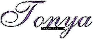 Tonya Purple Glitter Name Glitter Graphic, Greeting, Comment, Meme or GIF