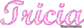 Tricia Pink Glitter Name Glitter Graphic, Greeting, Comment, Meme or GIF