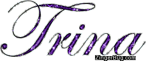 Trina Purple Glitter Name Glitter Graphic, Greeting, Comment, Meme or GIF