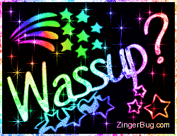 Wassup Rainbow Stars Glitter Graphic, Greeting, Comment, Meme or GIF