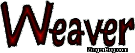 Weaver Dark Red Glitter Name Glitter Graphic, Greeting, Comment, Meme ...