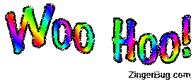 Woo Hoo Rainbow Wiggle Glitter Graphic, Greeting, Comment, Meme or GIF