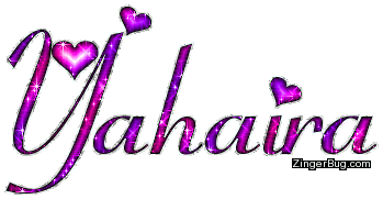 Yahaira Pink Purple Glitter Name With Hearts Glitter Graphic, Greeting ...
