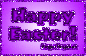Happy Easter Purple Gradient Glitter Graphic, Greeting, Comment, Meme ...