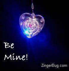 Be Mine Heart Pendant Glitter Graphic, Greeting, Comment, Meme or GIF