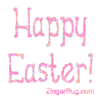 Happy Easter Basic Pink Glitter Glitter Graphic, Greeting, Comment ...