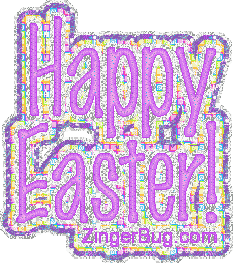 Happy Easter Purple Glitter Glitter Graphic, Greeting, Comment, Meme or GIF