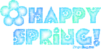 Happy Spring Ocean Glitter Glitter Graphic, Greeting, Comment, Meme or GIF