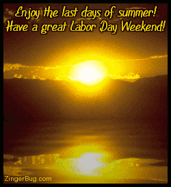 Labor Day Sunrise Glitter Graphic, Greeting, Comment, Meme or GIF